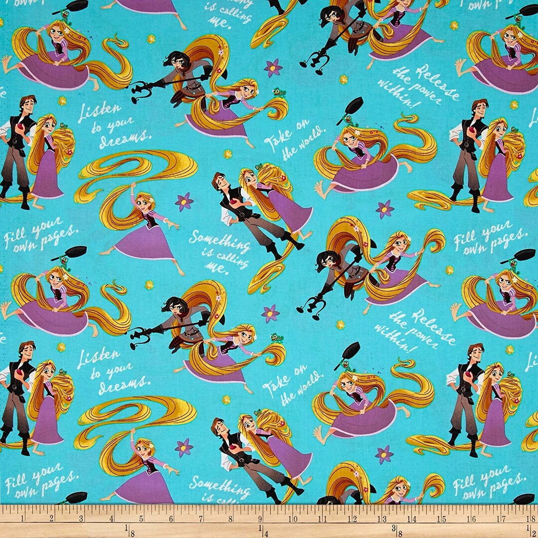 Fat Quarter Disney Princess Rapunzel and Friends 100% Cotton Quilting ...