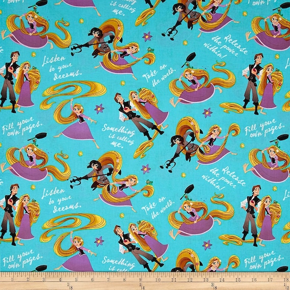 Fat Quarter Disney Princess Rapunzel and Friends 100% Cotton | Etsy