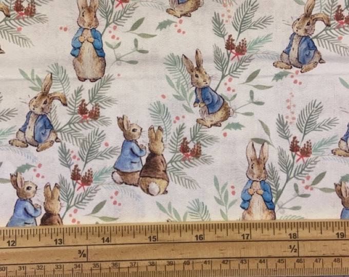 Christmas Fabric, Peter Rabbit Fabric, 100% Cotton, Festive Fabric ...