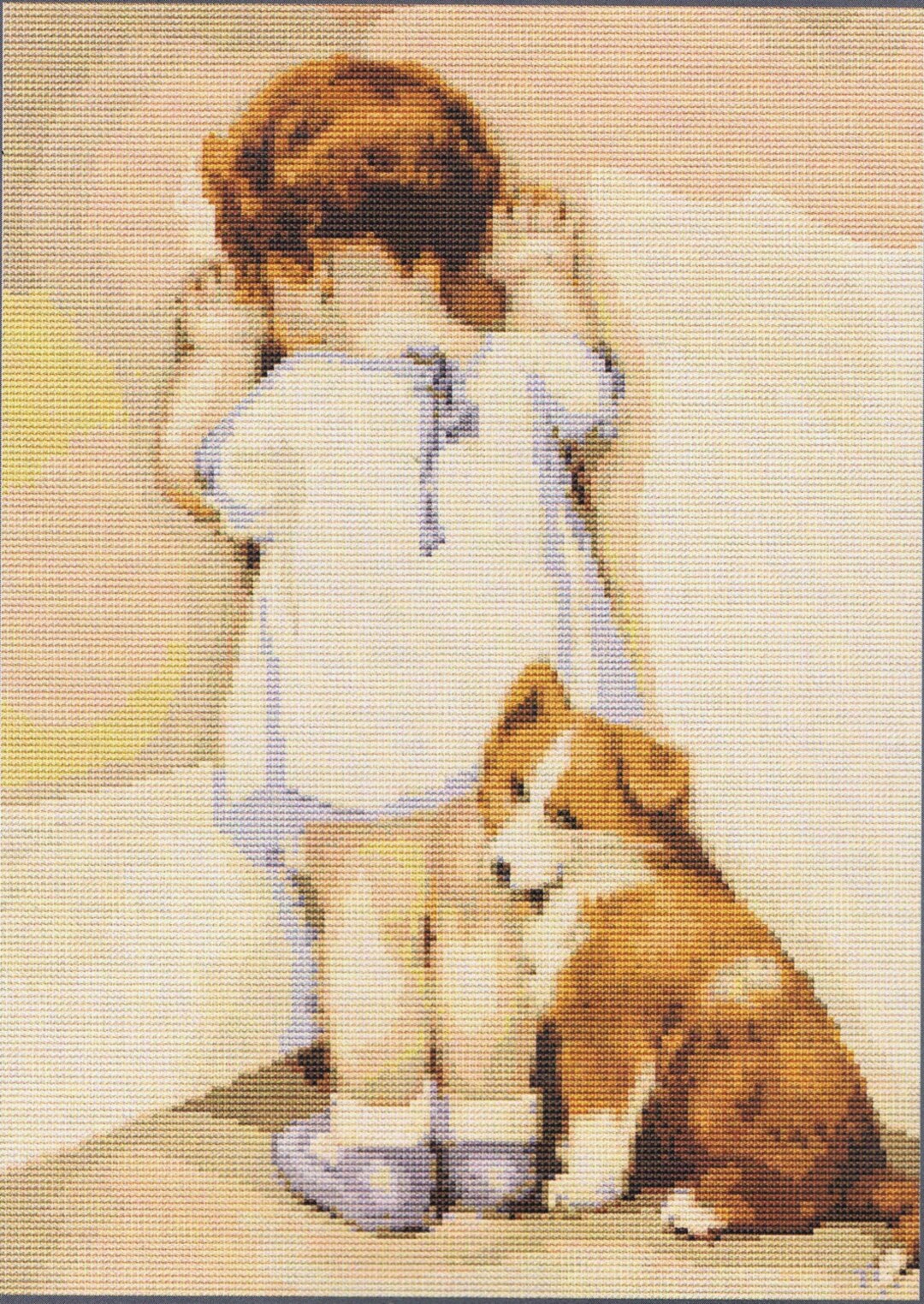 First Tantrum Girl and Dog Counted Cross Stitch Kit - Etsy