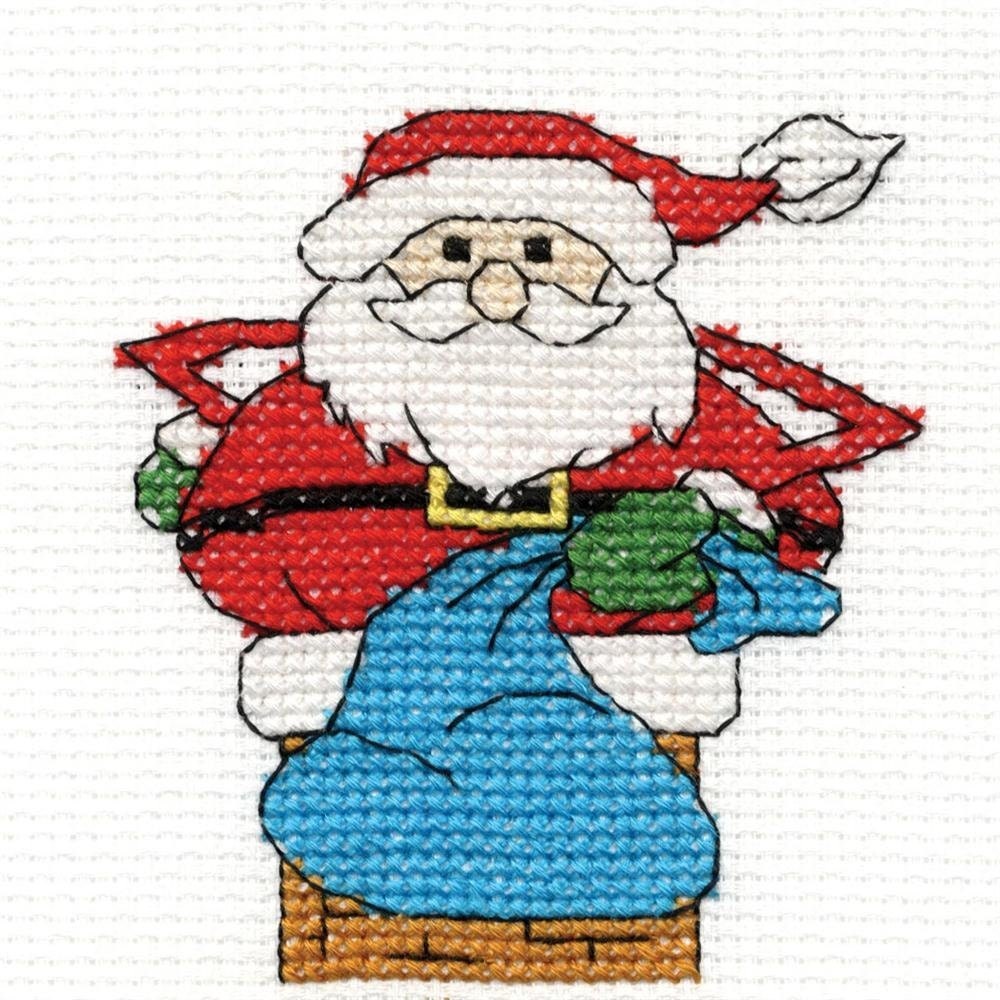Santa Cross Stitch Kit Christmas Characters DMC - Etsy