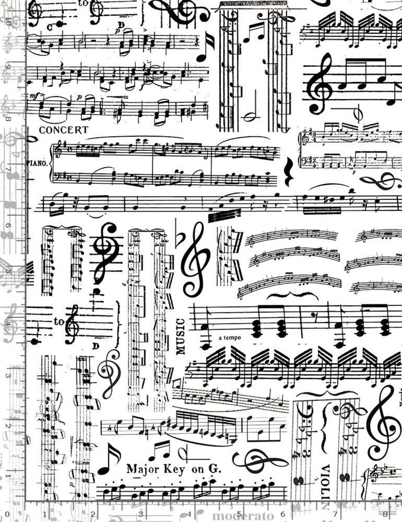 Fat Quarter Written Music Notes 100% Cotton Quilting Fabric - Etsy