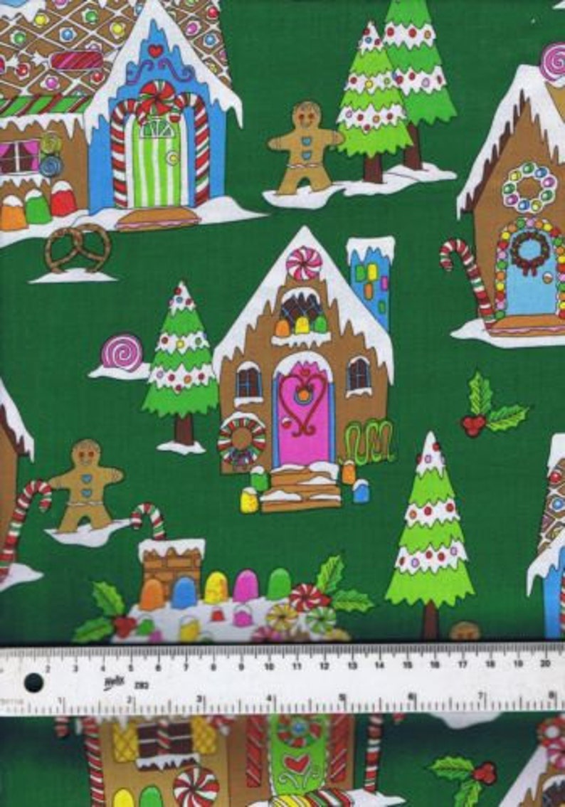 Fat Quarter Gingerbread Houses 100% Cotton Quilting Fabric Christmas ...