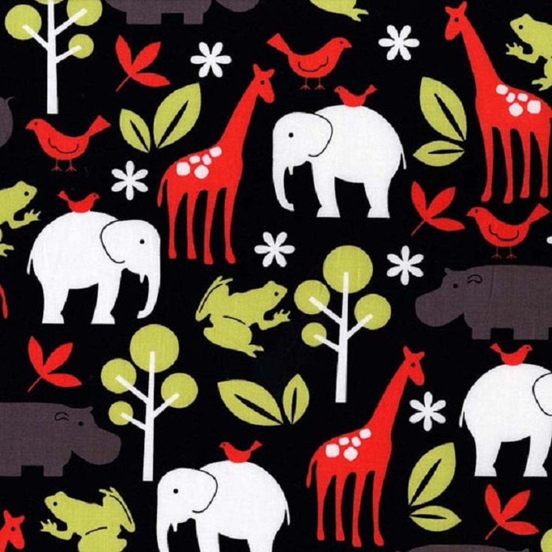 Fat Quarter Zoology Black Animals Sewing Cotton Quilting Fabric - Etsy