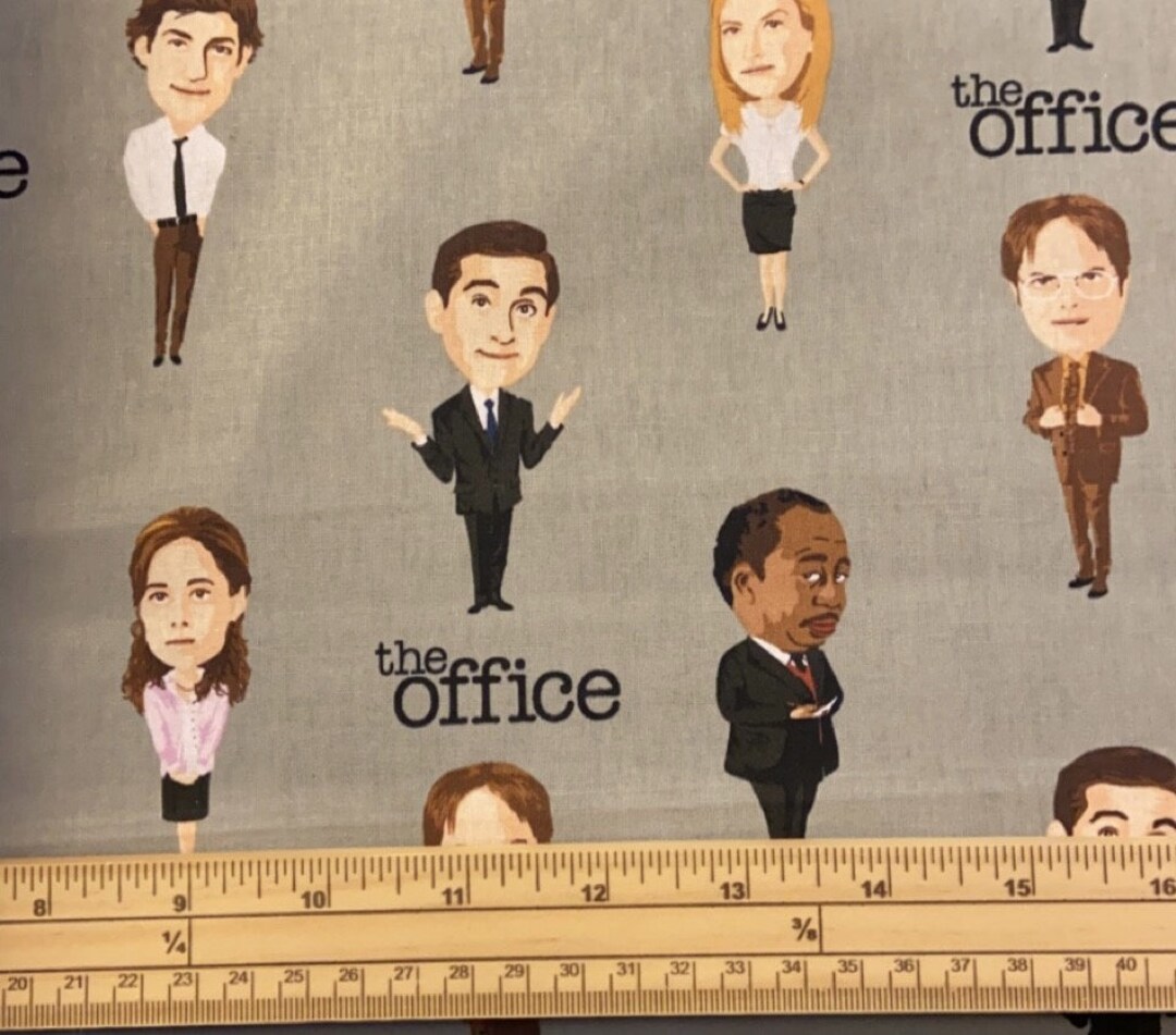 Fat Quarter the Office Characters and Logo on Grey 100% Cotton Quilting ...