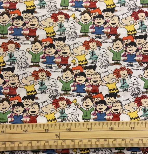 Fat Quarter Peanuts Snoopy Charlie Brown Laughing With Friends | Etsy
