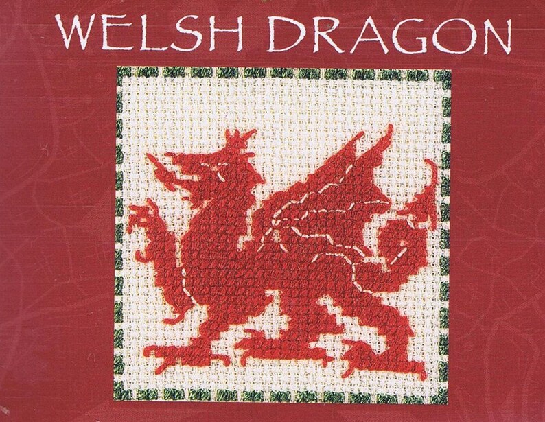 Welsh Dragon Card Cross Stitch Kit by Textile Heritage Wales - Etsy