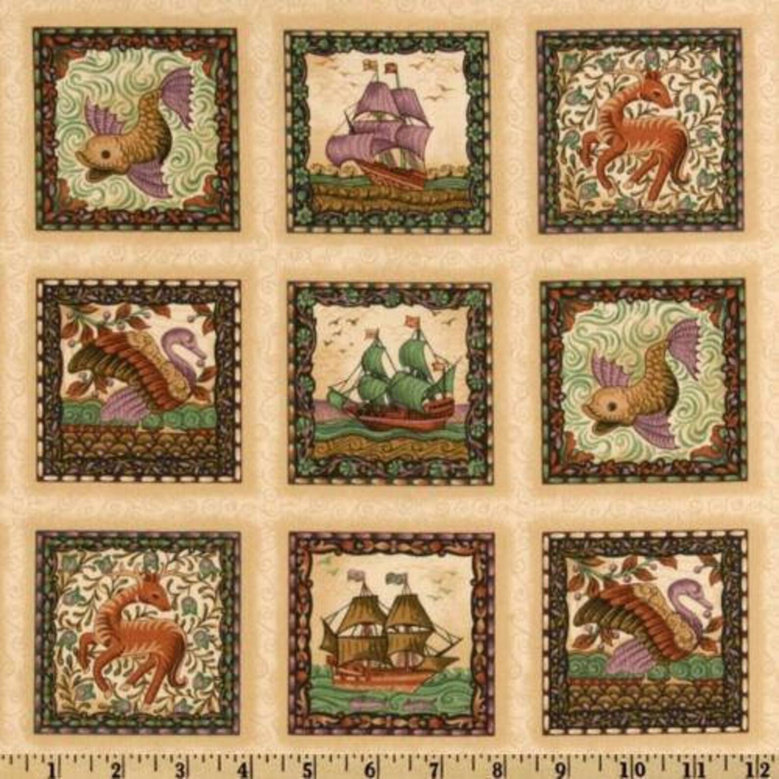 Pilgrim Fathers Collage Quilting Panel Cotton Fabric Half - Etsy