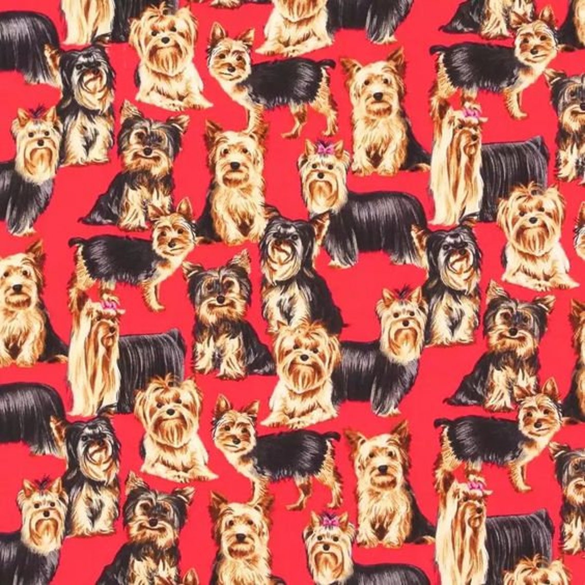 Fat Quarter Yorkshire Terrier Yorkie Dogs 100% Cotton Quilting Fabric ...