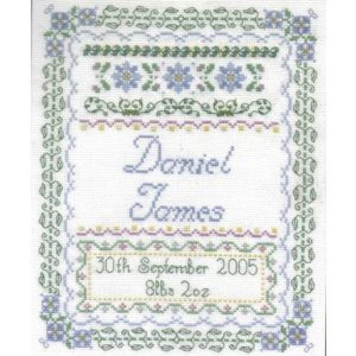 Birth Sampler for A Boy Counted Cross Stitch Kit by DMC Stitch - Etsy