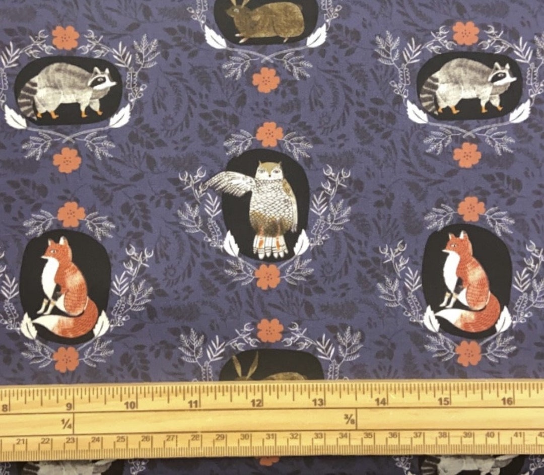 Fat Quarter Foxtail Forest Beyond the Bush Animals in Frames Purple 100 ...
