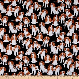 Fat Quarter Cavalier King Charles Spaniel Dogs 100% Cotton Quilting ...