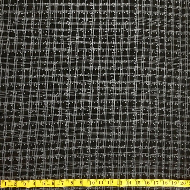 Fat Quarter Sheet Music Notes on Black 100% Cotton Quilting | Etsy