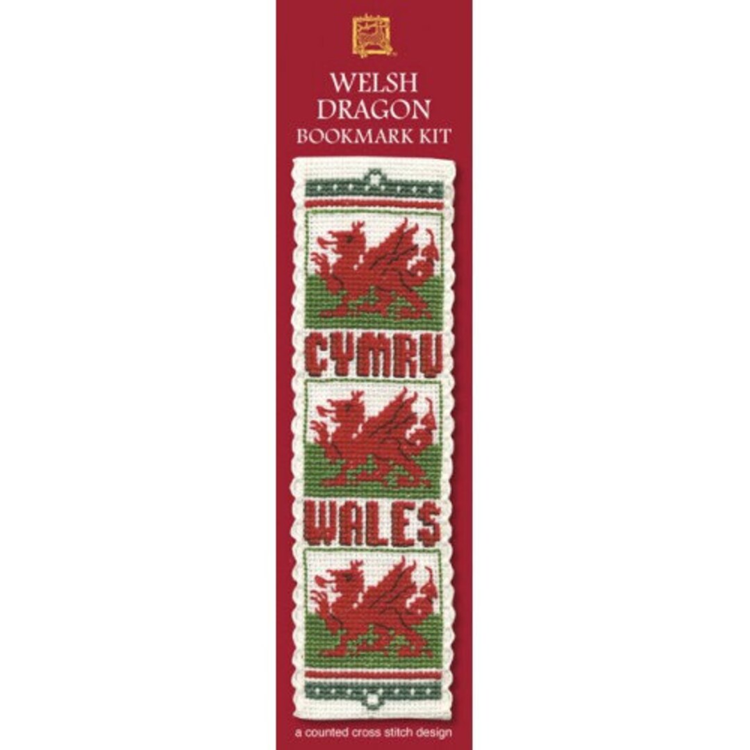 Welsh Dragon Wales Cymru Bookmark Cross Stitch Kit - Textile Heritage ...
