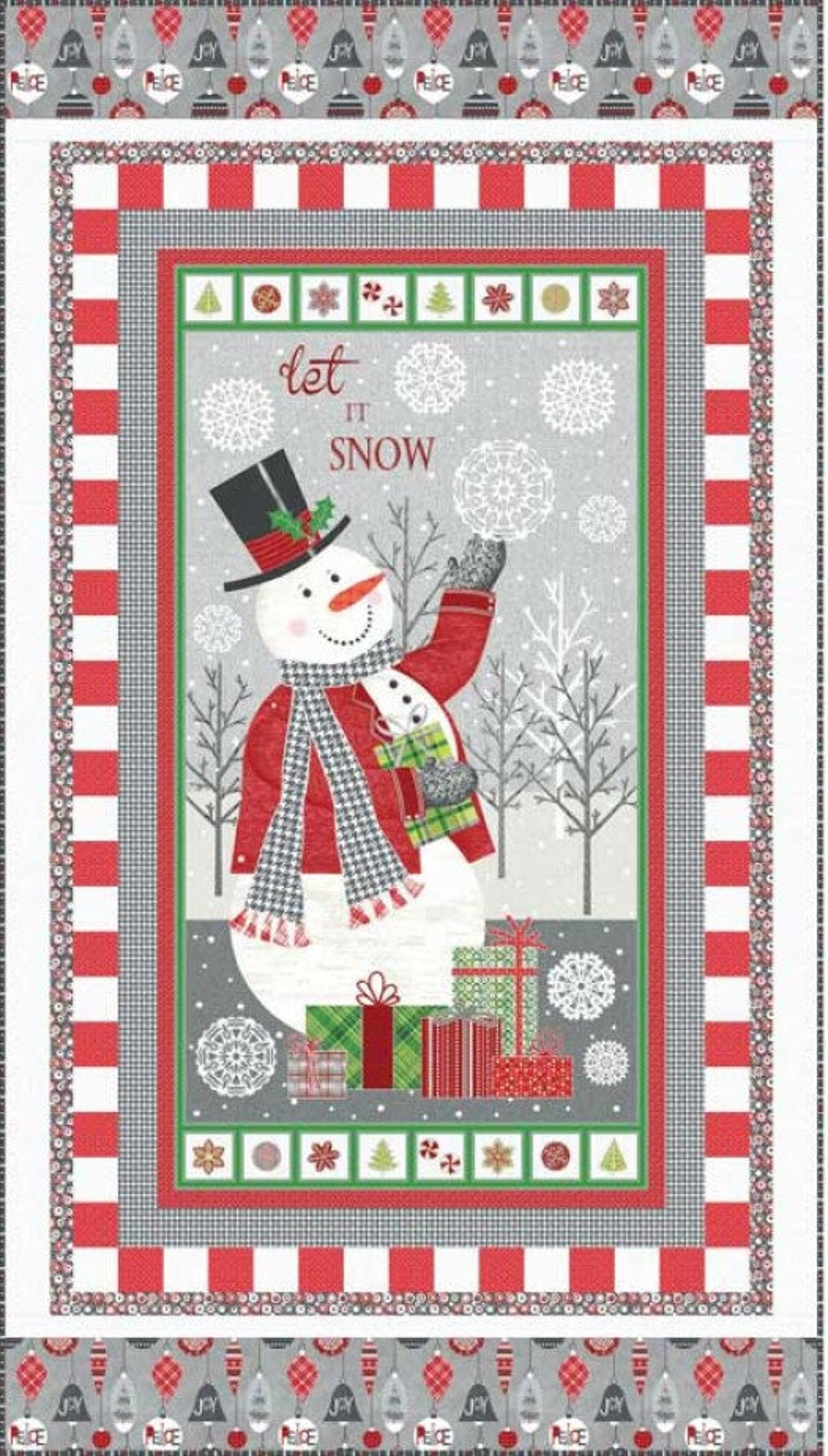 Let It Snow Snowman Panel 100% Cotton Quilting Fabric - Etsy