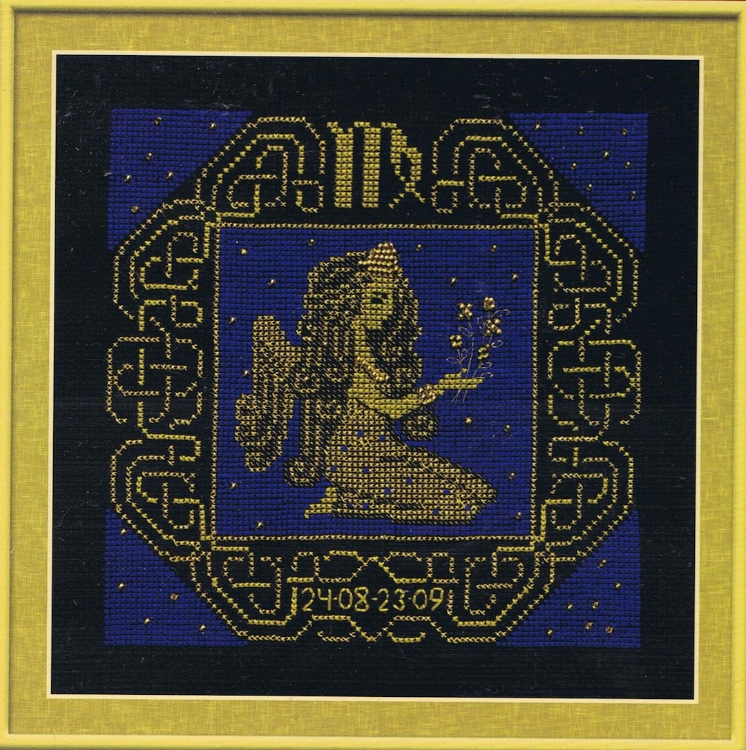 Kit point de croix signe du zodiaque Vierge Riolis - Etsy France