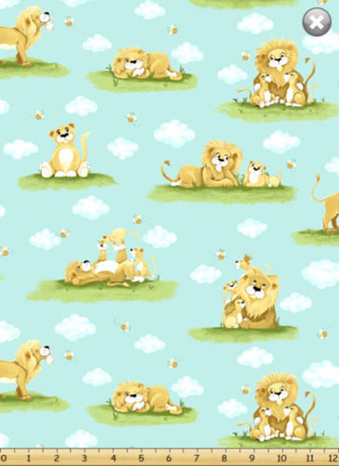 Fat Quarter Susybee Lyon the Lion All Over 100% Cotton Quilting Fabric ...