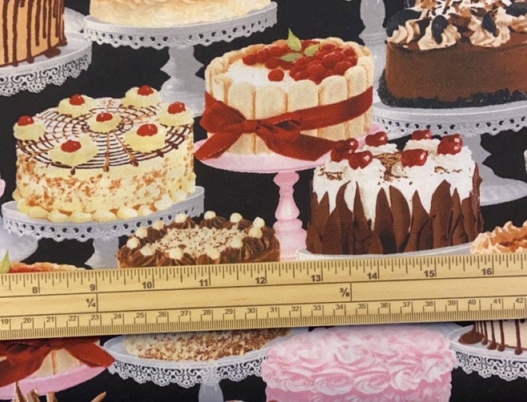 Fat Quarter Food Festival Cakes and Bakes 100% Cotton Quilting Fabric ...