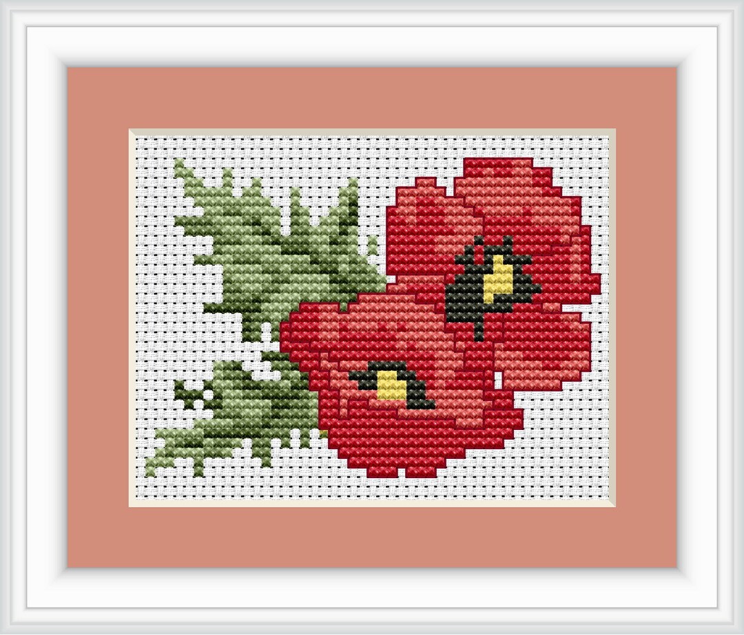 Red Poppies Flowers Counted Cross Stitch Kit - Etsy