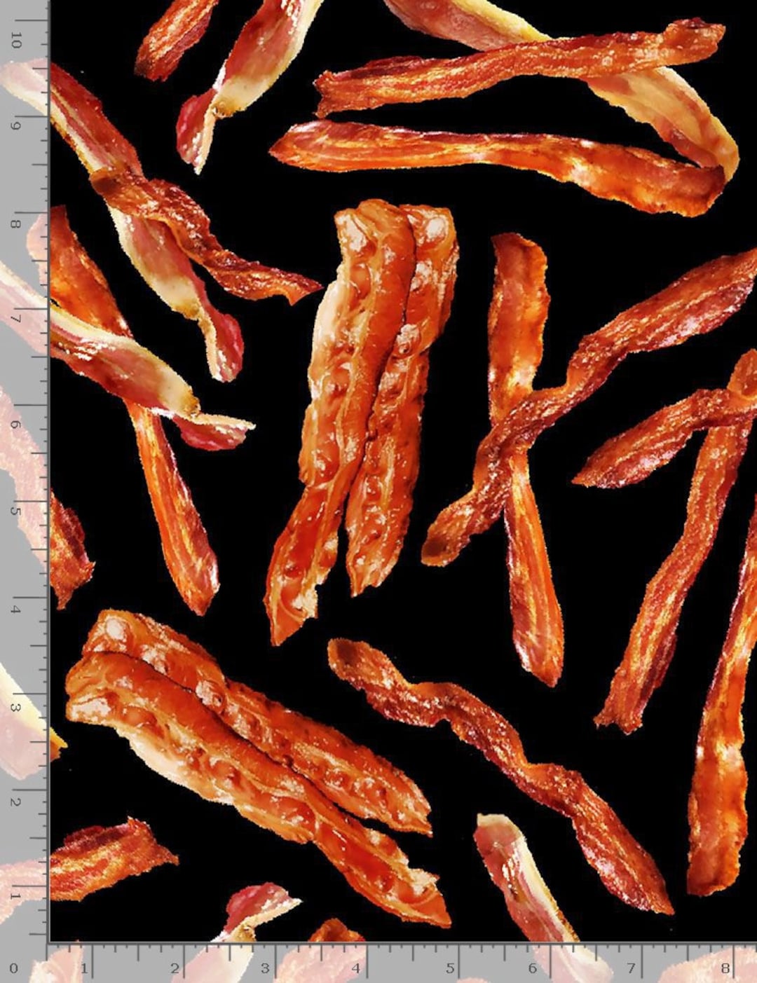 Fat Quarter Food Festival Bacon on Black 100% Cotton Quilting Fabric - Etsy