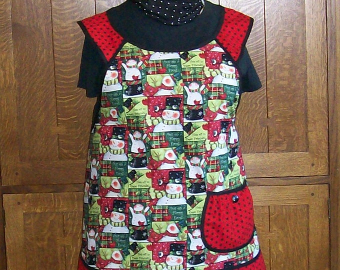 Snowman Plus Size Holiday Apron - Plus Size Christmas Retro Style Apron ...
