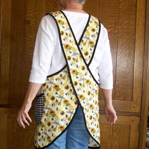 Honey Bee Apron Crossback Kitchen Apron With Bees Gingham and Bees ...