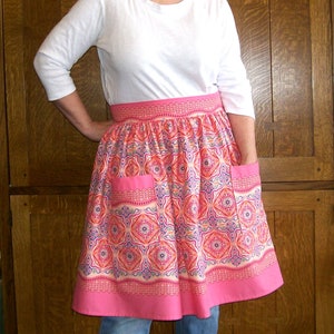 Dreamy Pink Half Apron Retro Waist Apron 1950s Style Half Apron Pink ...