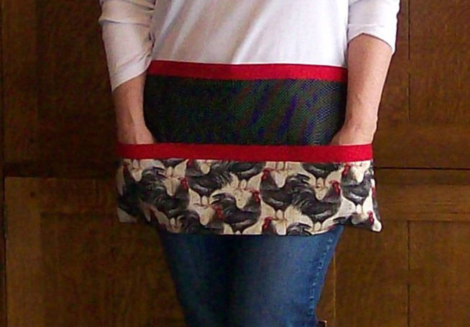 Red and Black Rooster Utility Apron One Size | Etsy