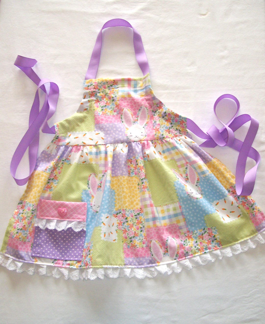 Easter Bunny Child's Apron: Patchwork Print Size 3-4 - Etsy