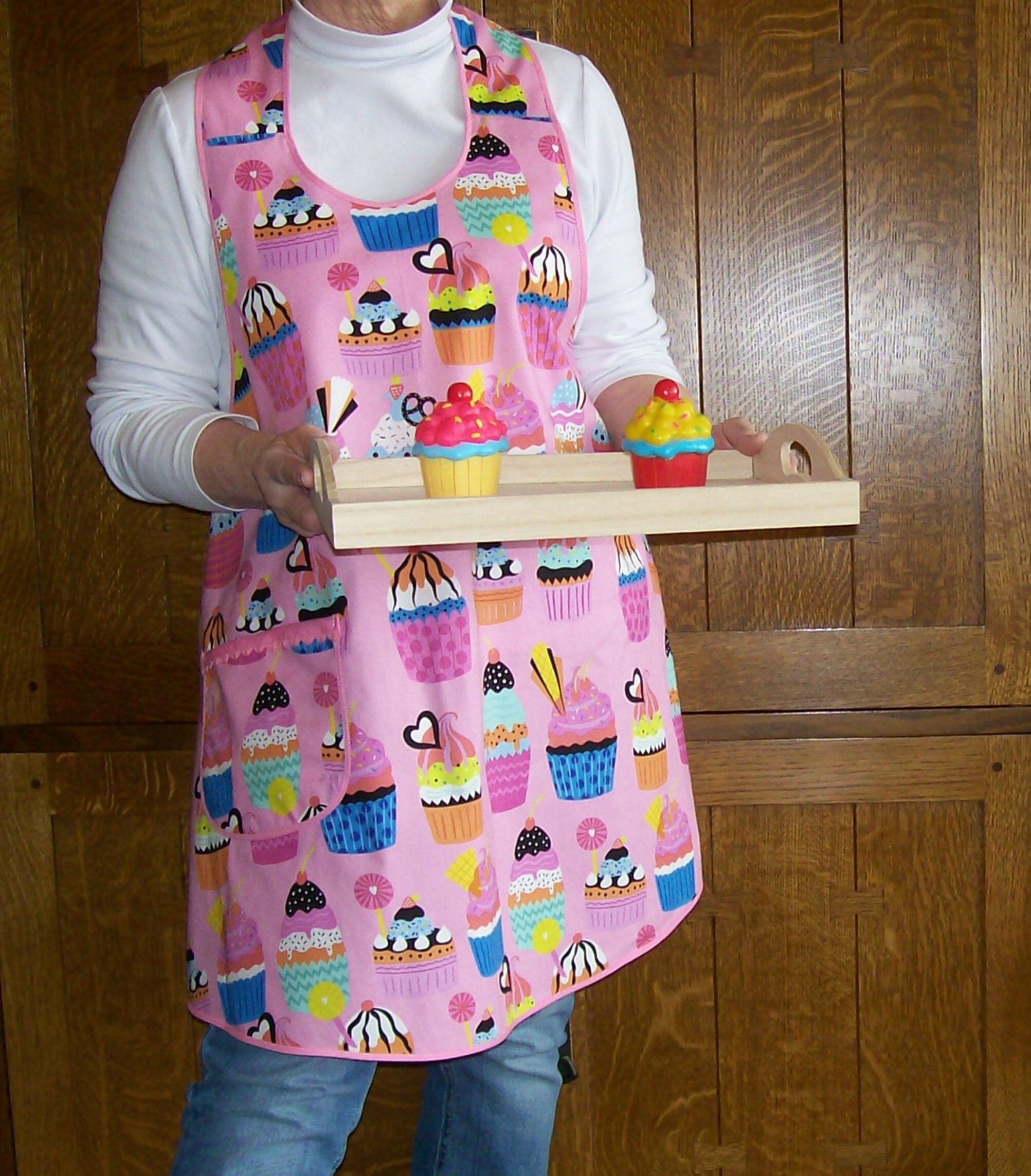 Cupcake Retro Apron Full Kitchen Apron With Cupcakes Lucy - Etsy
