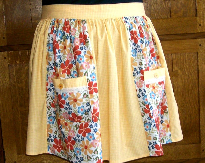 Patchwork Half Apron Plus Size - Retro Waist Apron With Pockets - Floral Half Apron Plus Size - Etsy