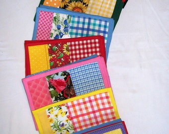 Mug Rugs - Choice of Flower Mug Rugs - Quilted Fabric Coasters - Coffee ...