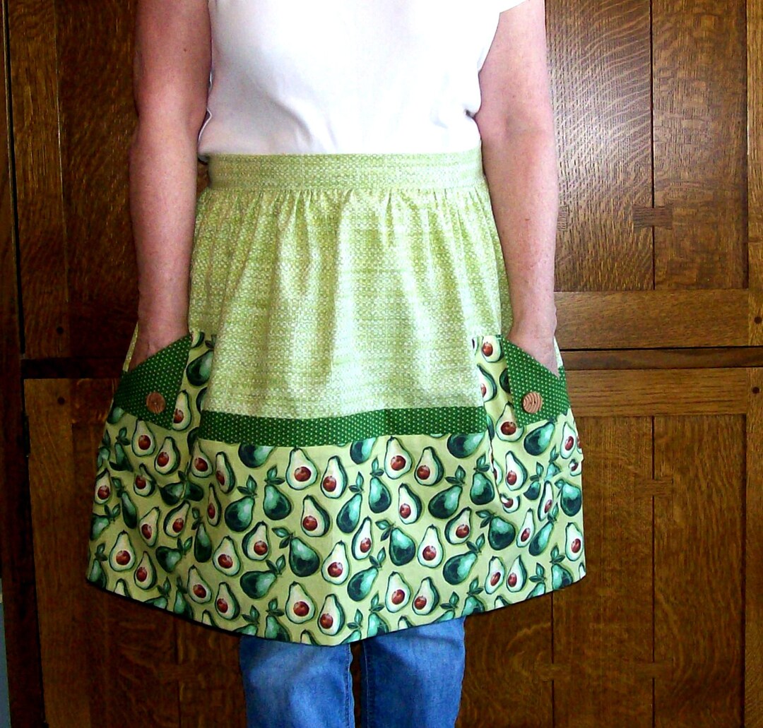 Avocado Half Apron - Waist Apron With Avocados - One Size Fits Most - Etsy