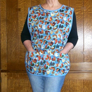 Chicken Cobbler Blue Kitchen Cobbler Apron With Chickens 2 Pocket ...