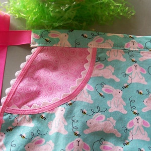 Easter Apron - Girls Half Bunny Apron - Size Large - Etsy
