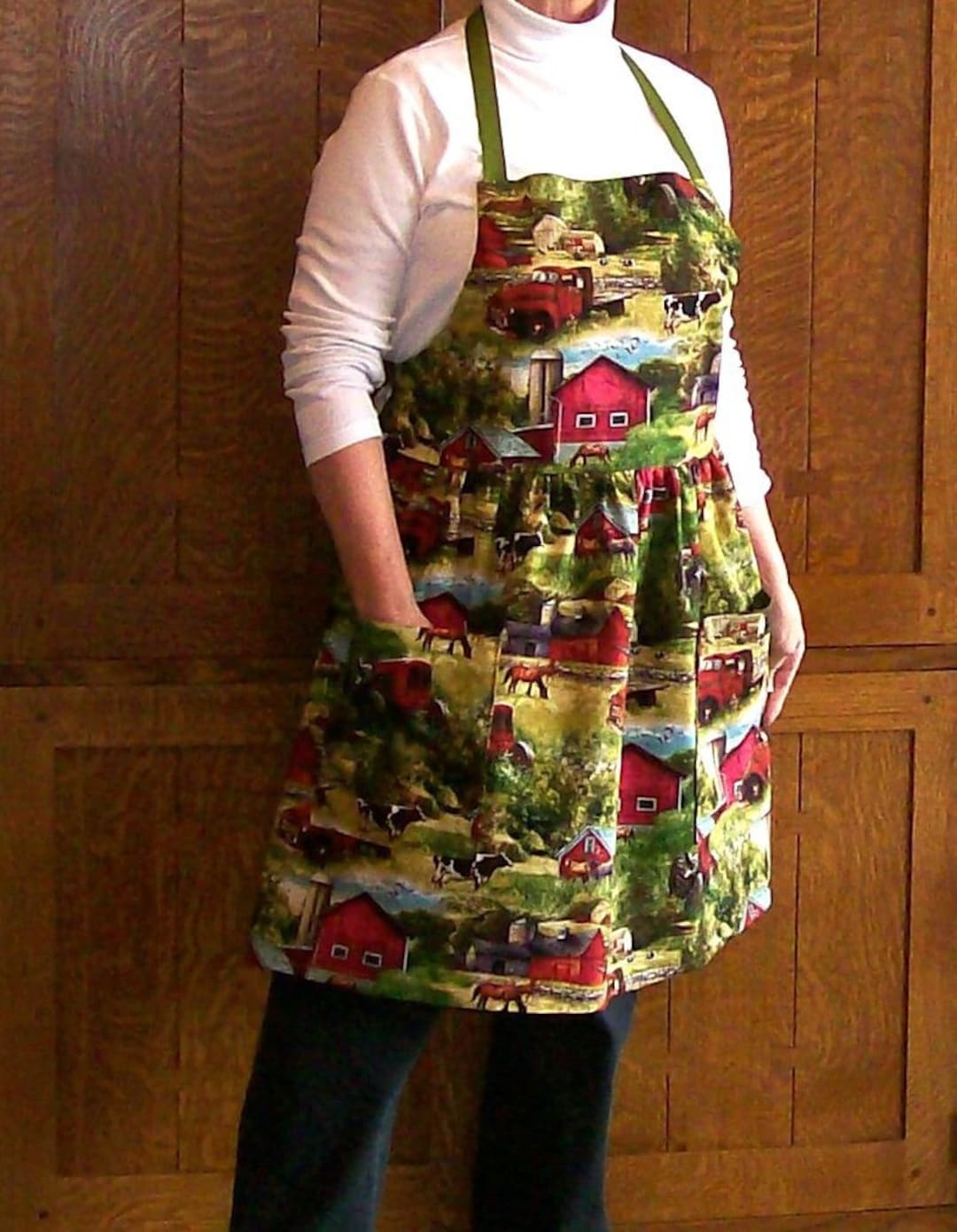 Farm Apron - Country Style Kitchen Apron - Size Medium - Etsy
