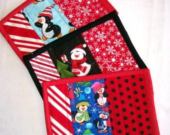 Christmas Mug Rug Sets - Set of 2 - Cardinal Mug Rug Sets - Christmas ...