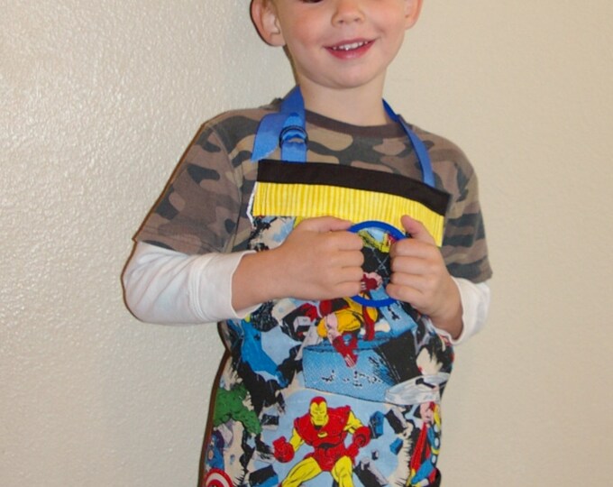 Child Super Heroes Apron-size 6 to 8 - Etsy