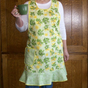 Lemon Apron Retro Kitchen Apron Lemon Lime Full Woman Apron Size XL ...