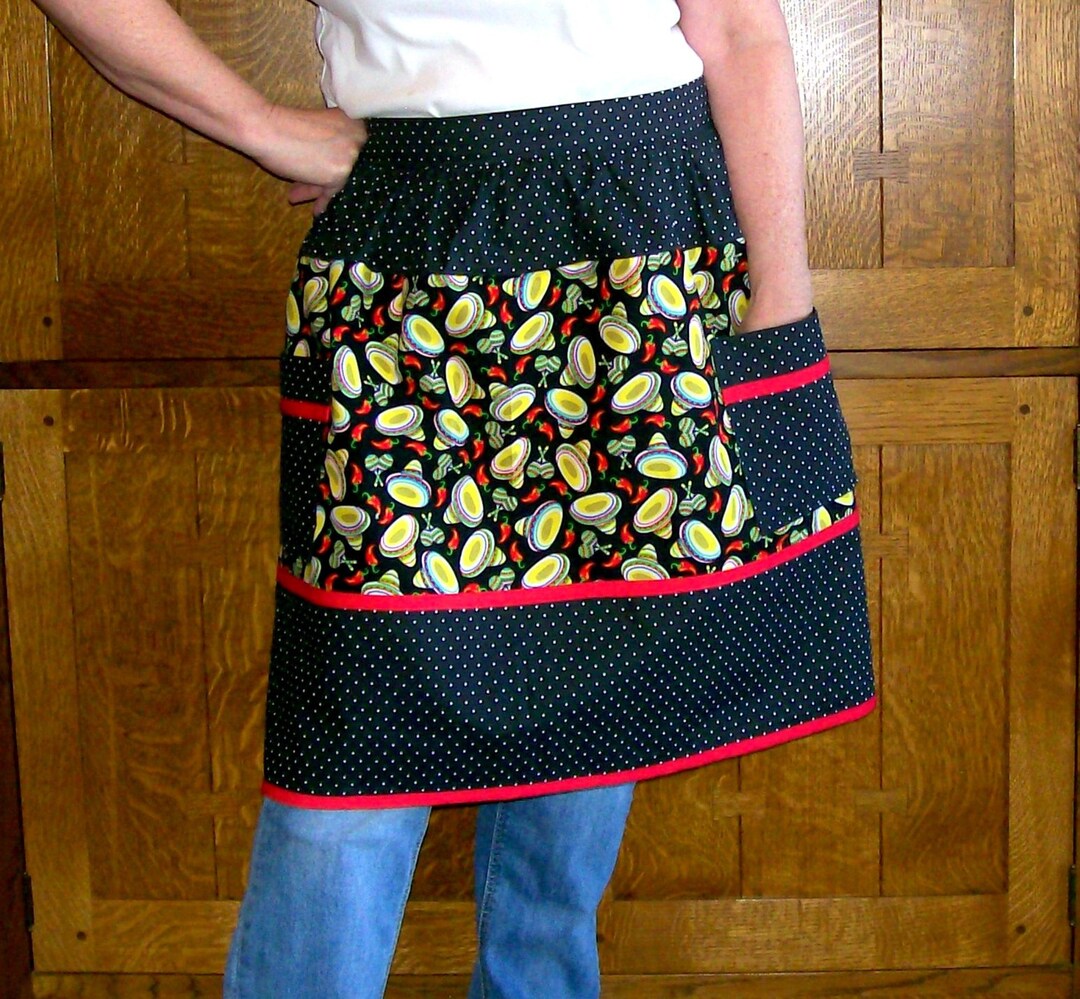 Sombrero Patchwork Half Apron: Mexican Fiesta Kitchen Decor - Etsy