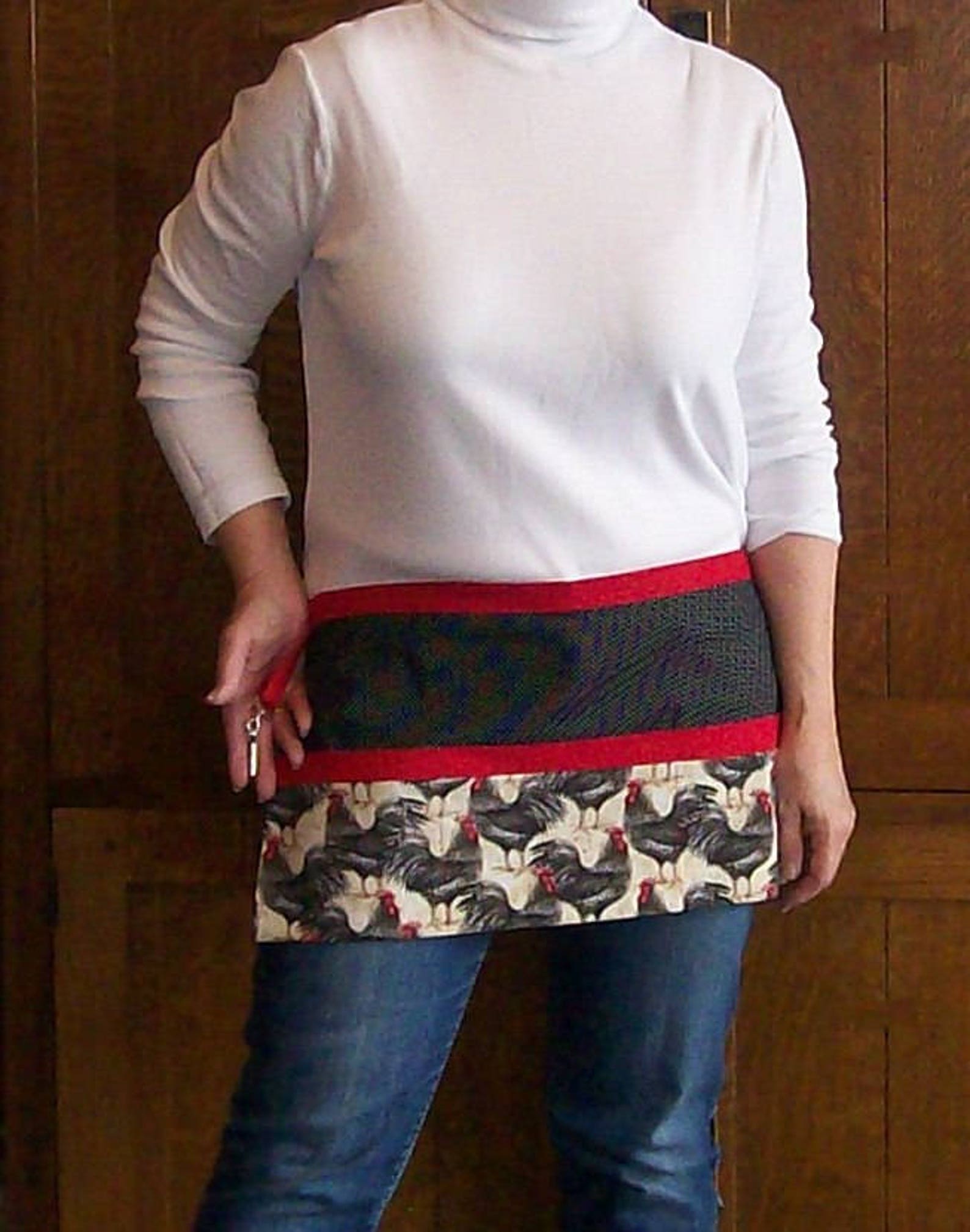 Red and Black Rooster Utility Apron One Size | Etsy