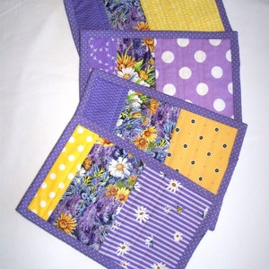 Mug Rugs Choice of Flower Mug Rugs Quilted Fabric Coasters Coffee Mats ...