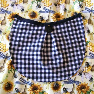 Honey Bee Apron Crossback Kitchen Apron With Bees Gingham and Bees Criss Cross Apron Crossover ...
