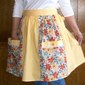 Patchwork Half Apron Plus Size Retro Waist Apron With Pockets Floral Half Apron Plus Size - Etsy
