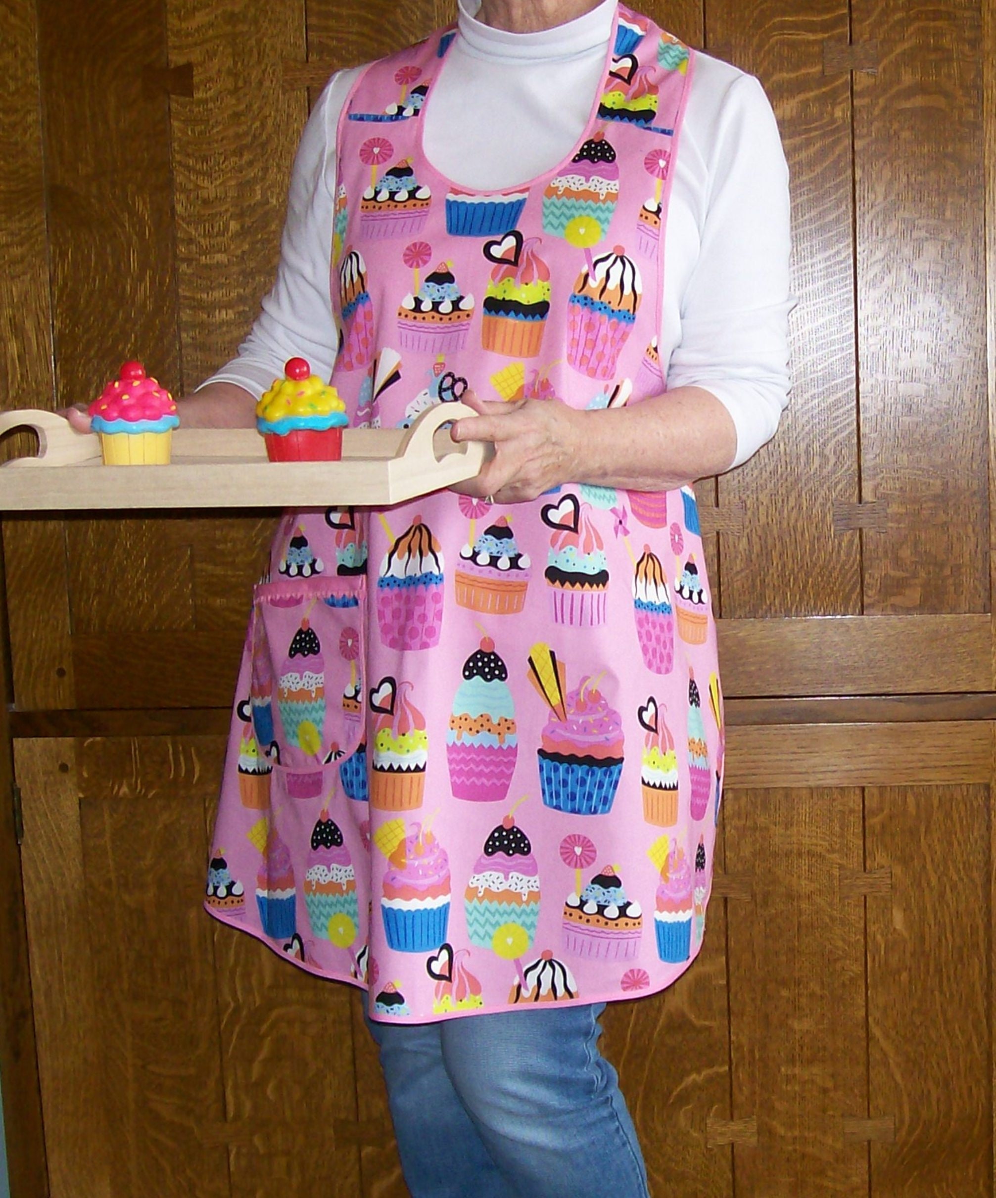 Cupcake Retro Apron Full Kitchen Apron With Cupcakes Lucy - Etsy