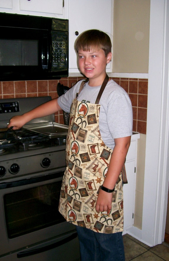 Old West Youth Apron Western Boy Butcher Apron Size 12 to | Etsy