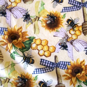 Honey Bee Apron Crossback Kitchen Apron With Bees Gingham and Bees Criss Cross Apron Crossover ...