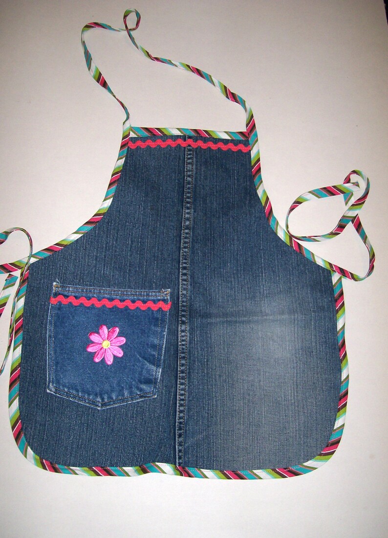 Denim Kids Aprons Size Medium Recycled Denim Play Aprons Fit | Etsy