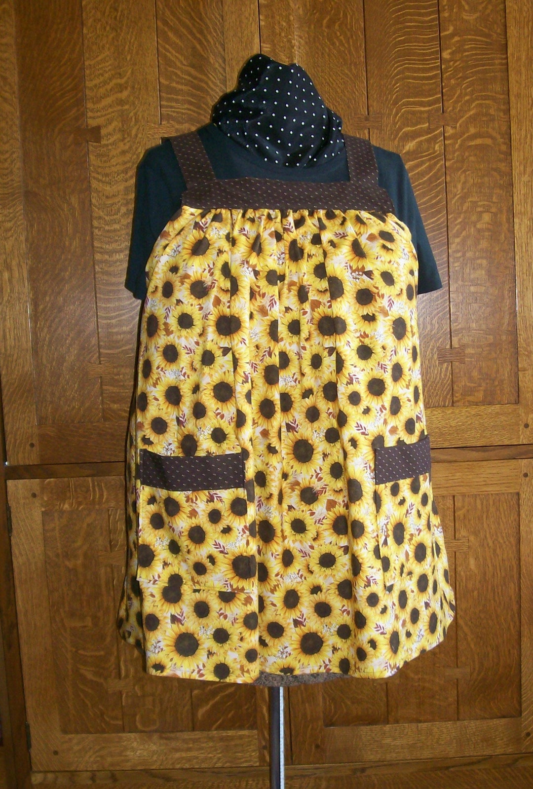 Sunflower No Tie Smock Apron Kitchen Smock With Sunflowers Art Smock ...
