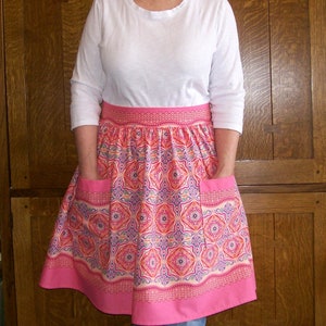 Dreamy Pink Half Apron Retro Waist Apron 1950s Style Half Apron Pink ...